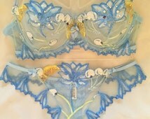 Popular items for embroidered bra on Etsy