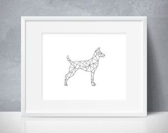 Geometric dog art | Etsy