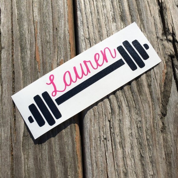 Fitness Decal Barbell Vinyl Decal Gym Sticker Women