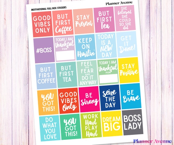 Quote Stickers Printable Planner Stickers by PlannerAvenue on Etsy