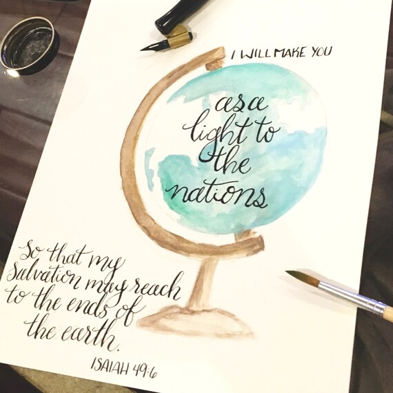 Isaiah 49:6 Handlettered Bible Verse by SouthernScripDesigns