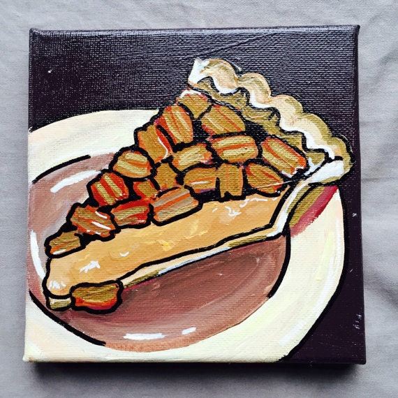 Pie Pie Art Pie Painting Original Slice of Pie Restaurant