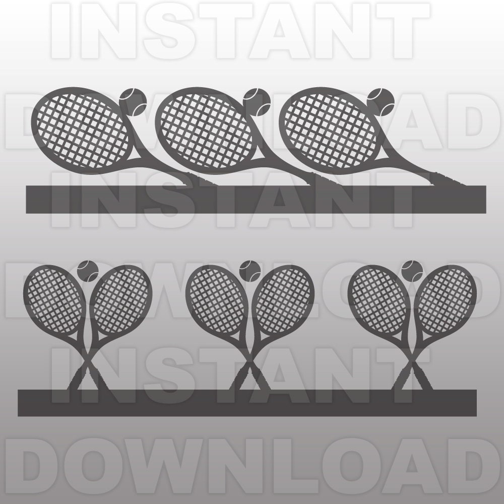 Tennis Racket Border SVG File Vector Art Commercial