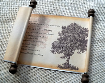 Rustic wedding invitation scroll invitations by ArtfulBeginnings
