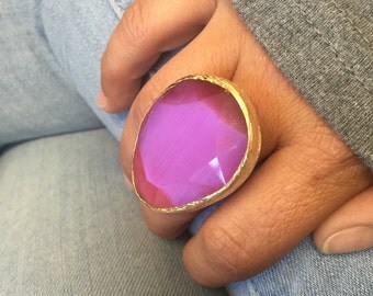 Purple quartz ring | Etsy