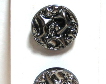 Original card of 11/16 Blue Glass Buttons by vintagebuttonsplus