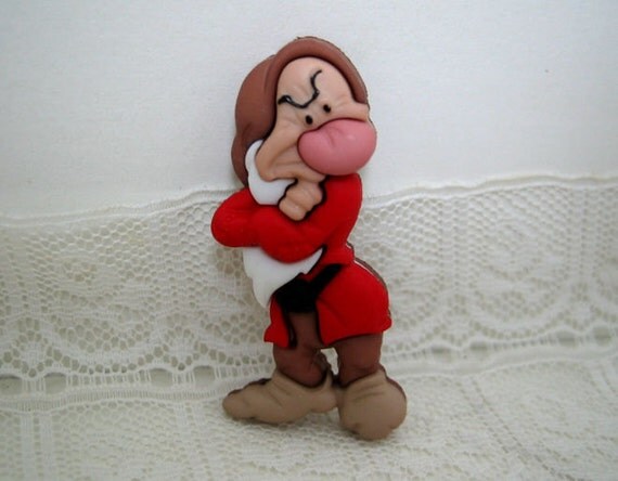 New Disney Grumpy Dwarf Realistic Goofy Snaptogether Button