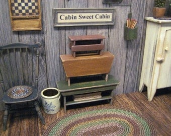 Dollhouse Rustic Primitive and Country in by MiniatureCabinDecor