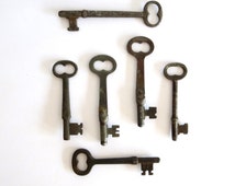 6 vintage skeleton keys, old skeleton keys, vintage keys, key ...