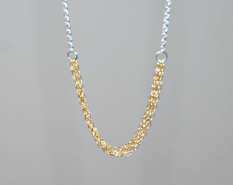 Gold ribbon necklace | Etsy