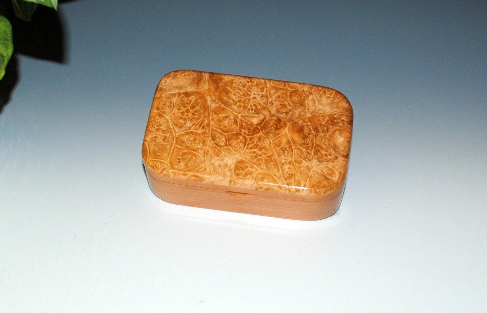 Maple Burl on Cherry Handmade Wooden Trinket Box – Gift Box, Treasure ...