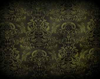 Green damask fabric | Etsy