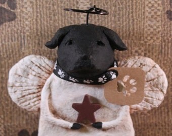Items similar to Chocolate Lab Angel, OOAK, handmade from papier mache ...