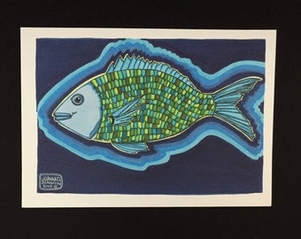 Fish pattern drawing | Etsy