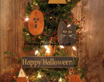 Items similar to Halloween Black Cat, Candy Corn & Pumpkin Tissue Box ...