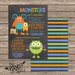 Monster Potluck and Trick or Treat Halloween Party Invitation