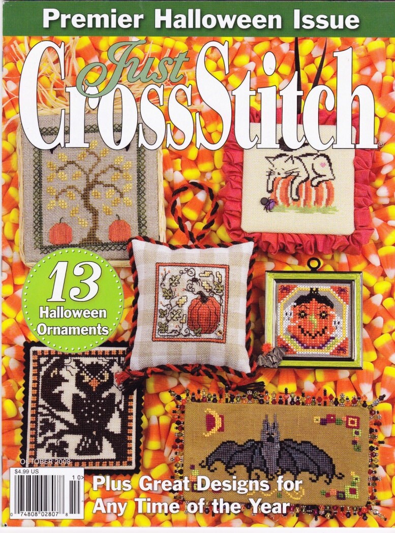 Hand-dyed Aida Fabric VolcanoStitching Halloween Cross Stitch Bundle ...