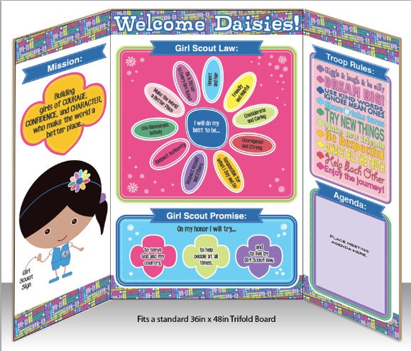 Daisy Girl Scout Meeting Information Display Board Printable