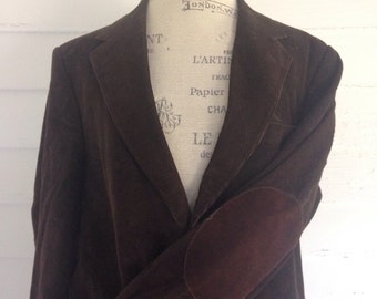 Vintage Men's Camel CORDUROY Professor Jacket with Suede