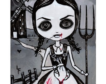 Creepy Night 8x10 art print by Lupe Flores by BlackWillowGallery