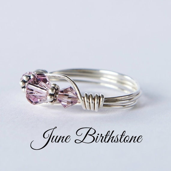 June Birthstone Ring: Handmade Sterling Silver Alexandrite