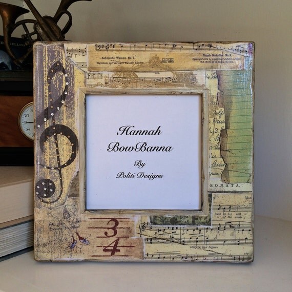 Items similar to Photo Frame Music Gift Idea Personalize Swarovski ...
