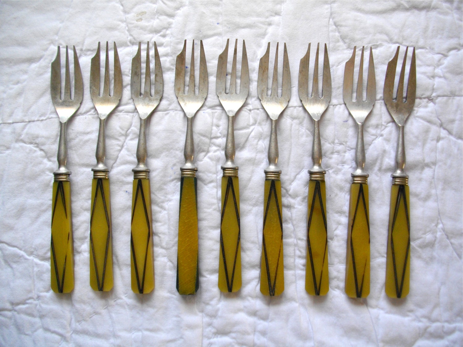 Set of 12 vintage Dessert forks French Vintage Dessert Cutlery – French ...