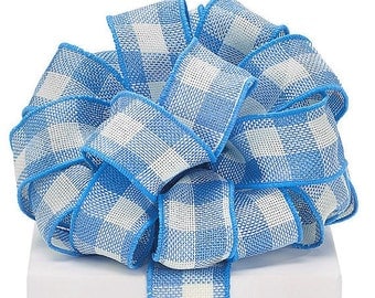 Blue burlap ribbon | Etsy