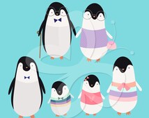 Unique cute penguin clipart related items | Etsy
