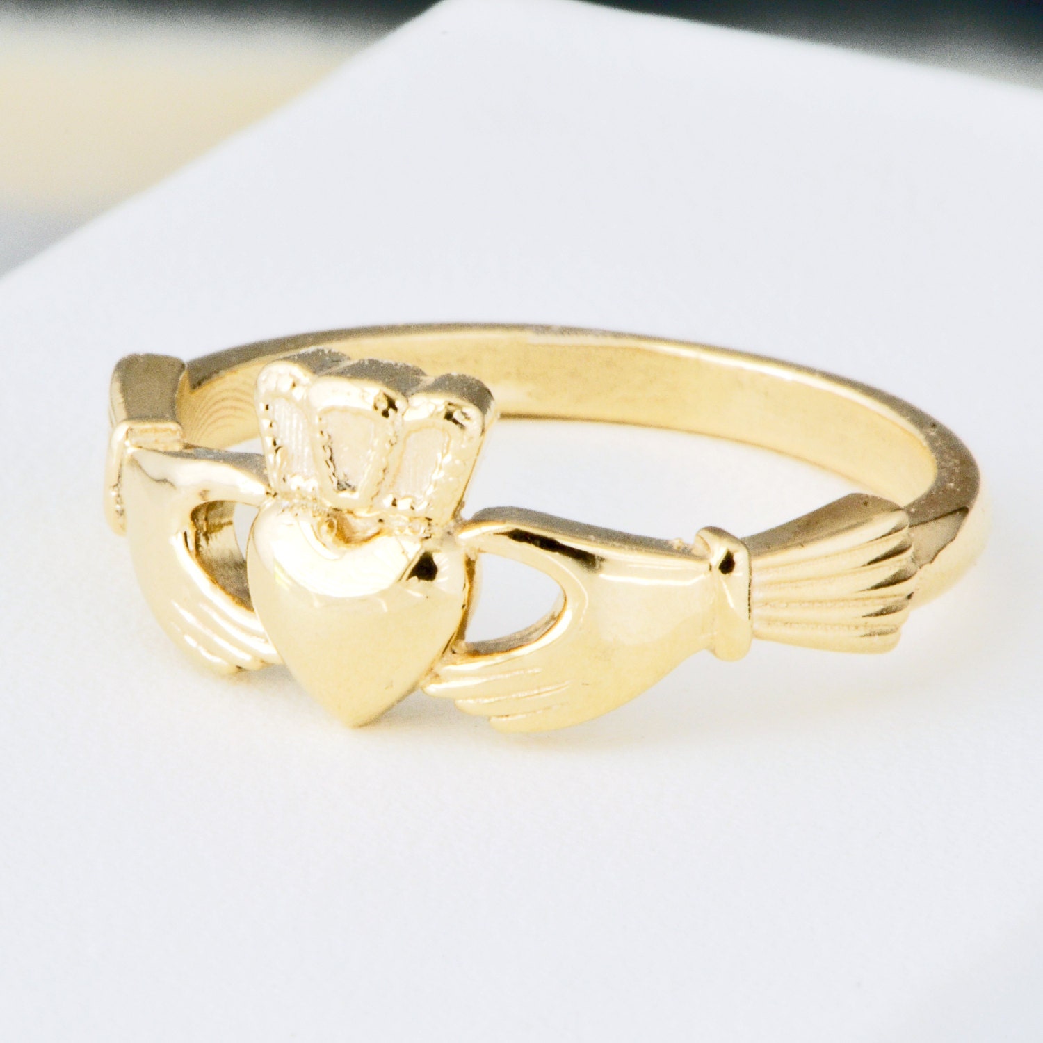 10K Yellow Gold Claddagh Ring Gold Ring Irish Ring Claddagh