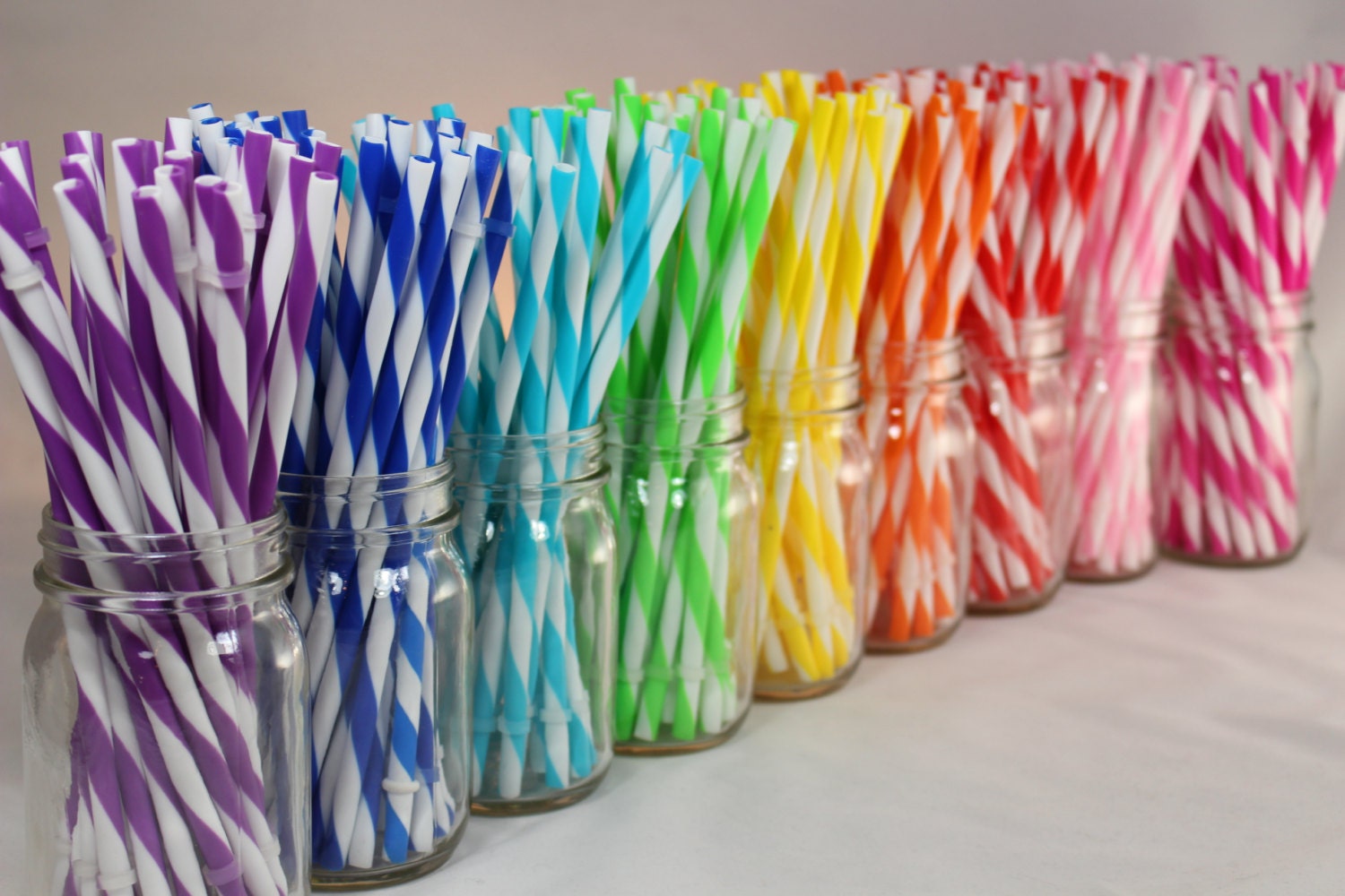 Reusable Straws BPA Free Eco Friendly Striped Blue Green 1 For