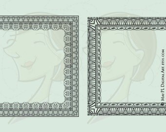 Gold Flourish Frames Swirl Clip Art Vintage by MayPLDigitalArt