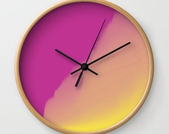 Yellow wall clock | Etsy