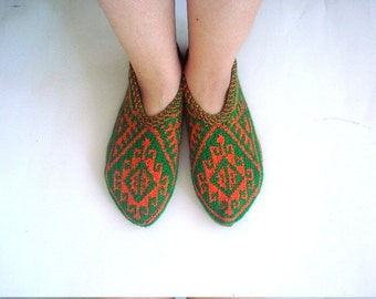 womens slippers ethnic knit slippers authentic MultiColor