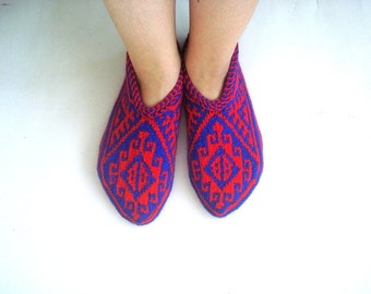 womens slippers ethnic knit slippers authentic MultiColor