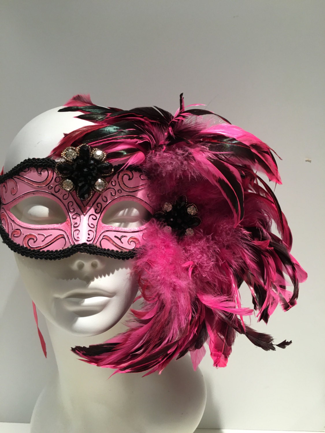 Feather Mask Pink Mask Mask Nyc Mardi Gras Carnival