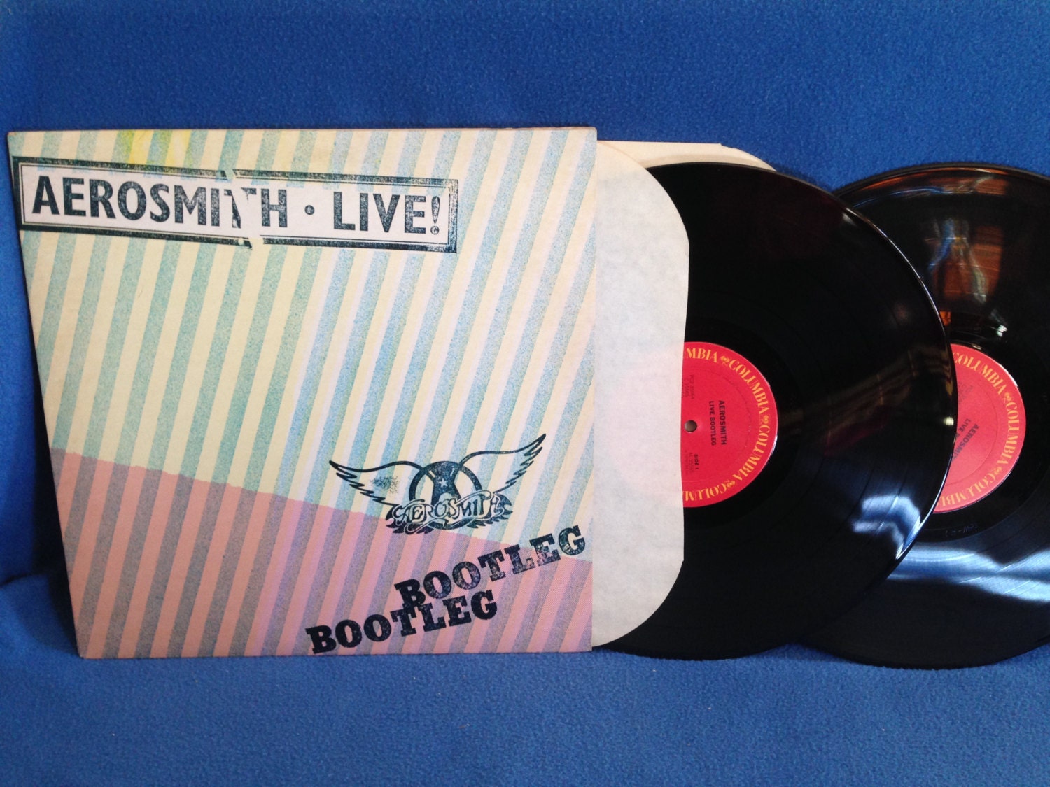 Vintage Aerosmith Live Bootleg Vinyl 2 LP by sweetleafvinyl