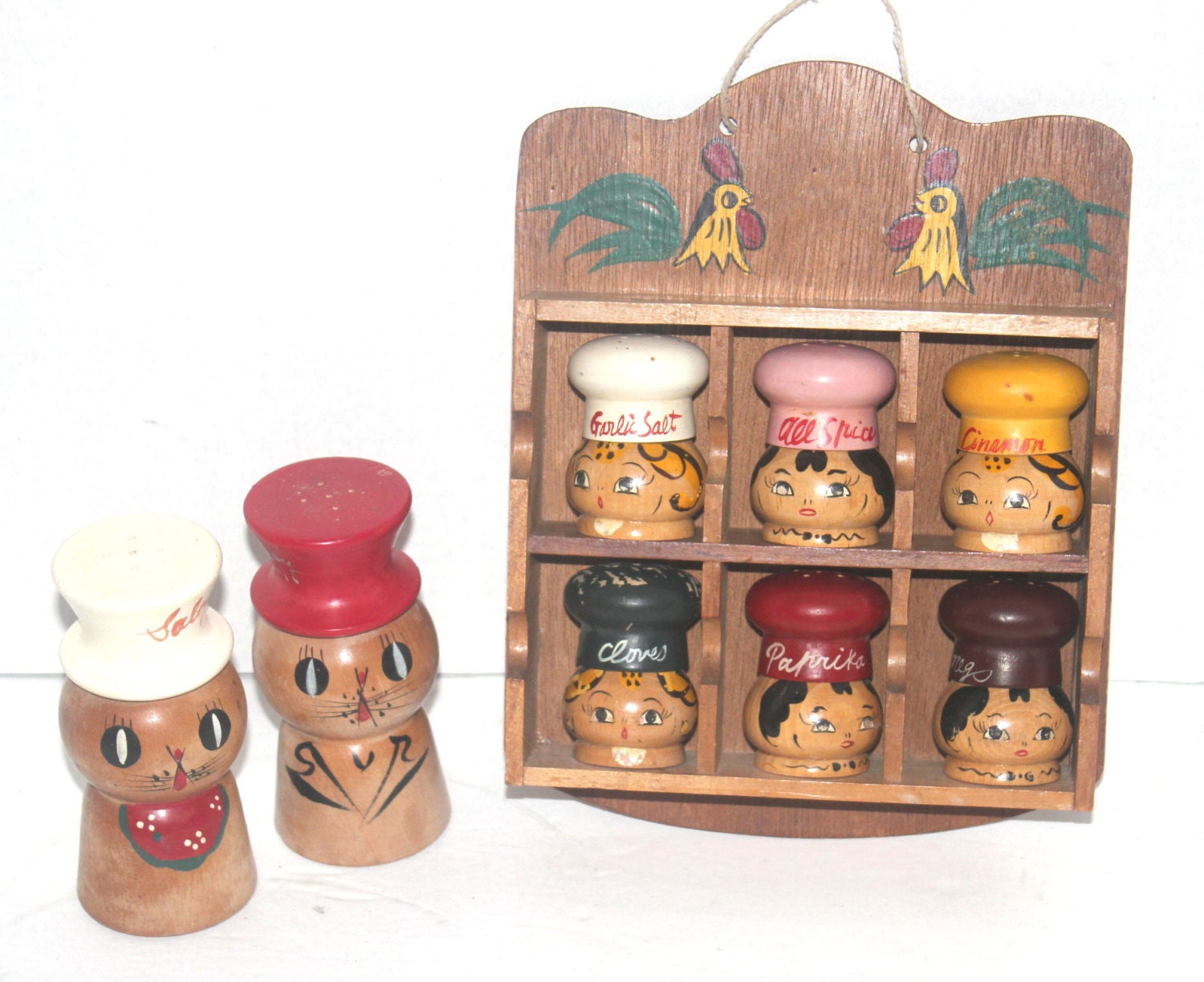 Mid Century Spice Rack and Salt and Pepper Shaker, Cute, Kitch, Japan ...