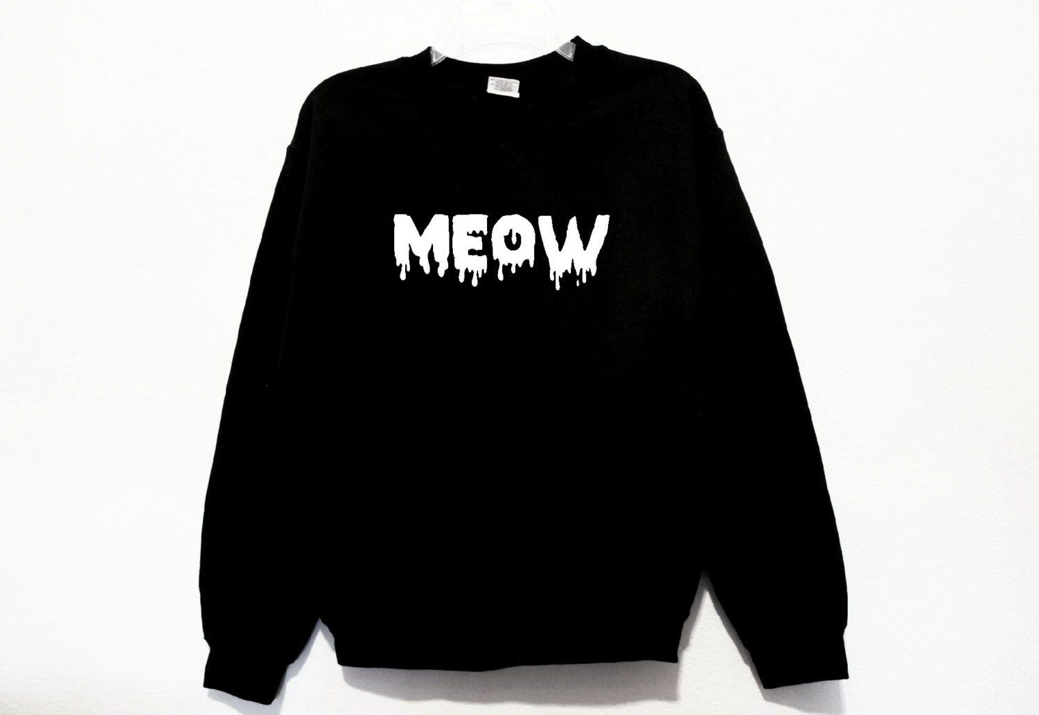 Black Meow Sweatshirt by wildblacksheep on Etsy