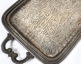 Vintage pewter tray – Etsy