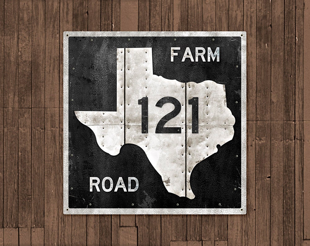 Texas Farm Road METAL Sign 18x18 FREE SHIPPING