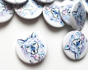 Wolf buttons | Etsy