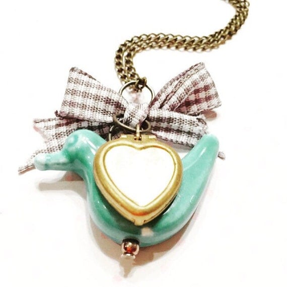 Little girls locket necklace Tiny heart locket for little
