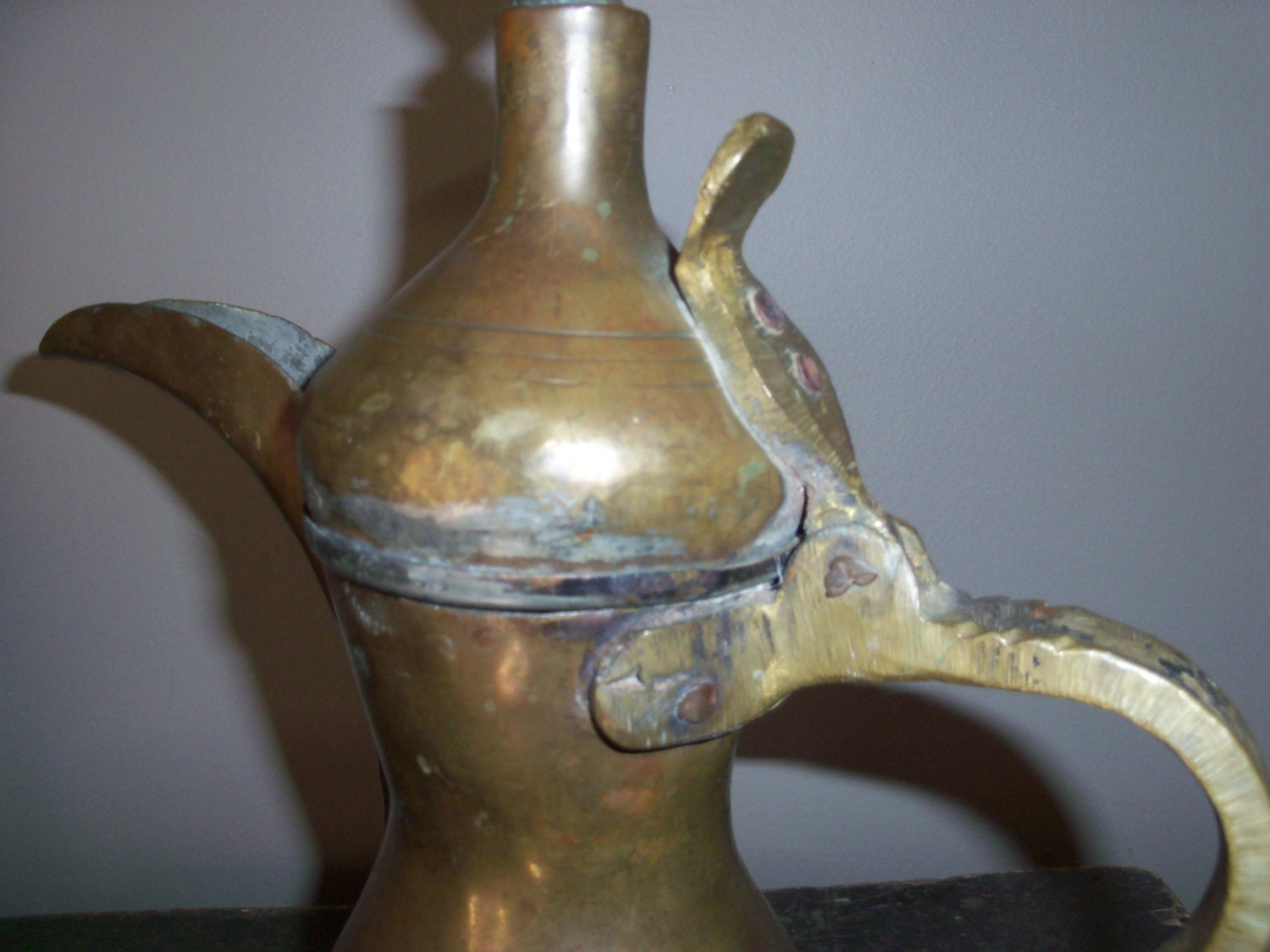 Antique Brass Pitcher Arabian Handmade Hammered