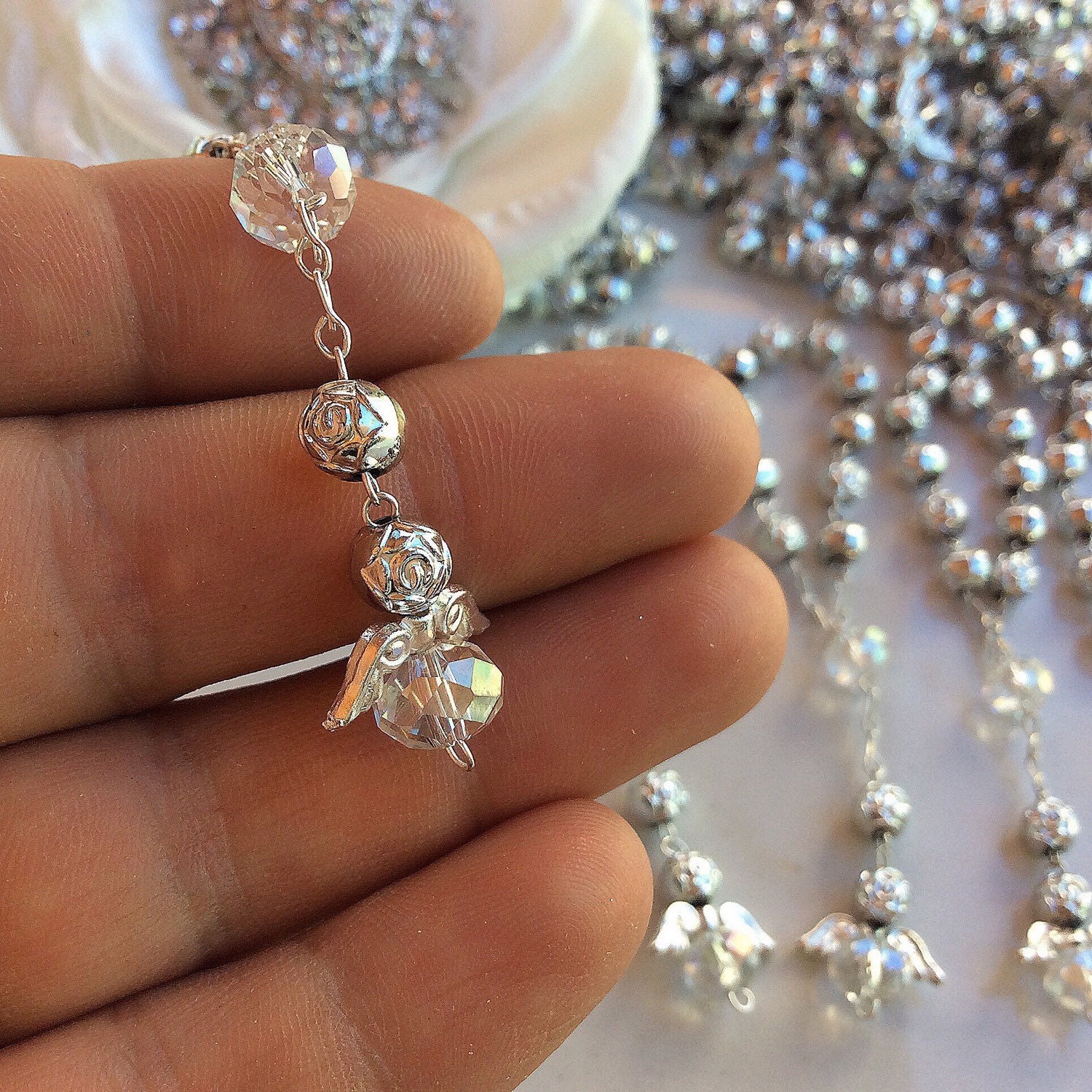 40 pcs Angel Pearl Decade Rosaries Mini Rosaries First