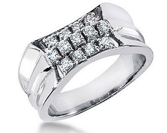 Fine 2.06ct Men's Oval Diamond Pinky Ring Band 14k by JewelryPoint