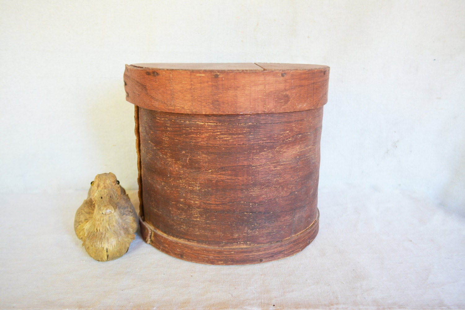Vintage Wooden Cheese Box, Pantry Box, Primitive Firkin Round Cheese ...