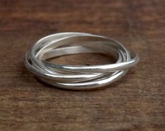 Items similar to Sterling silver russian wedding ring, infinity ring ...