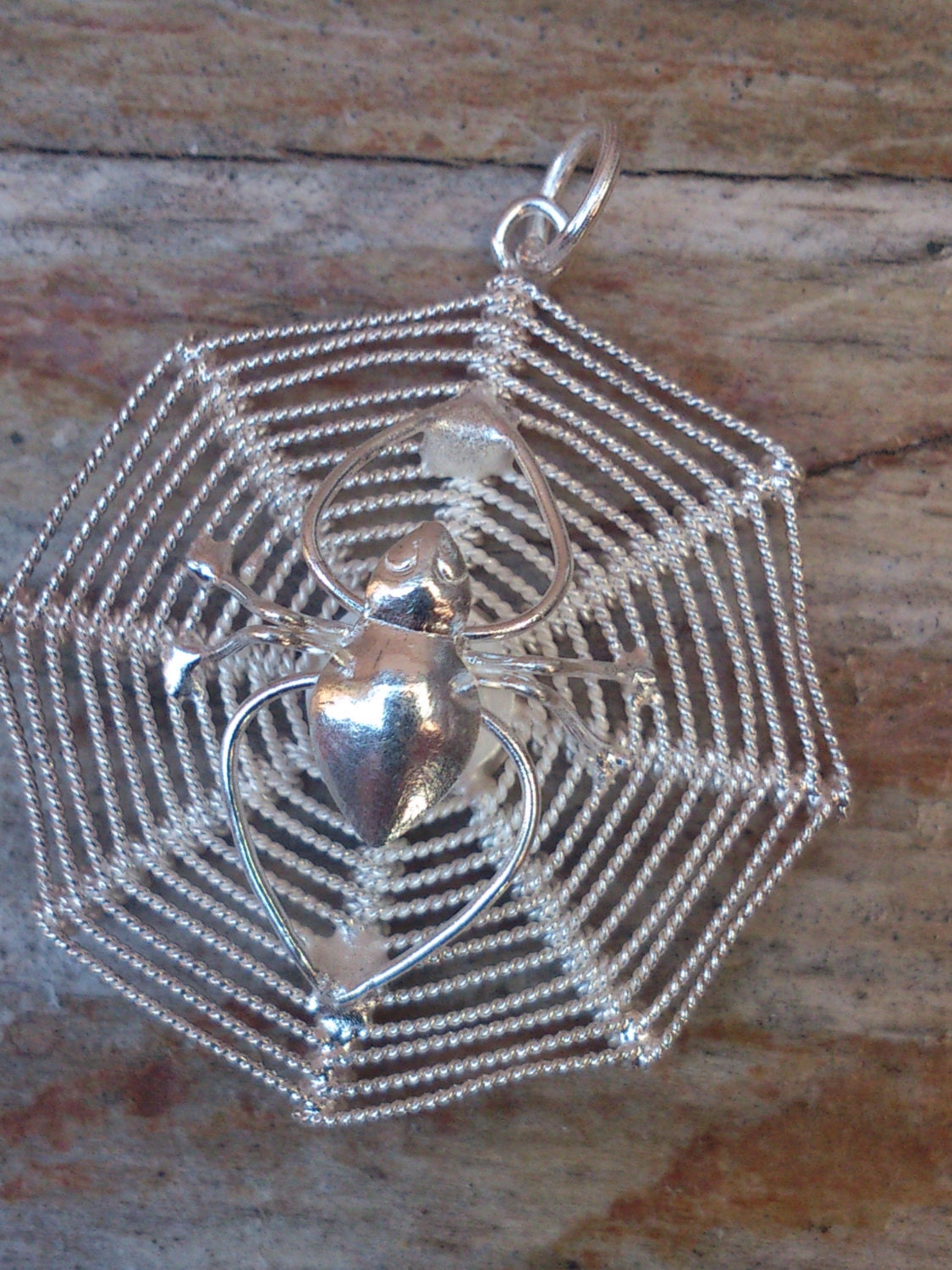 Vintage Sterling Silver Spider Web Charm/Pendant – Haute Juice
