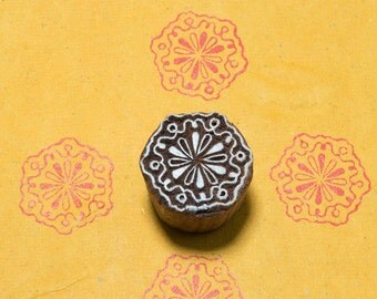 Rangoli Pattern hand crafted wooden printing block by BLOCKWALLAH